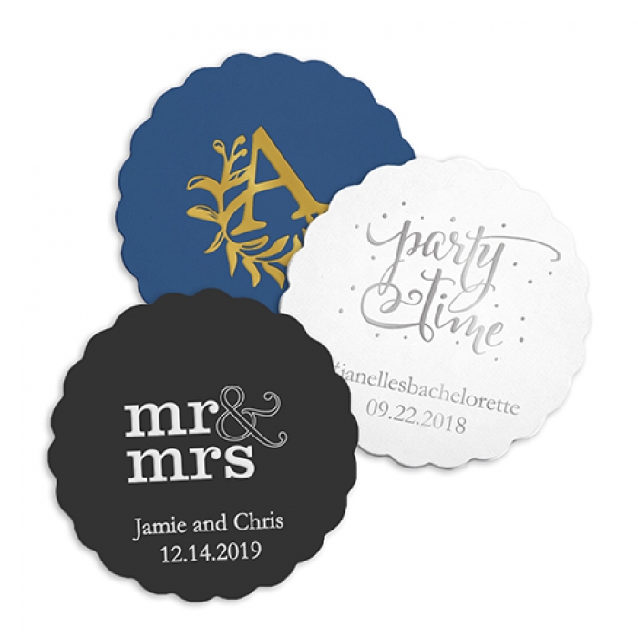 Personalized Paper Coasters - Scalloped | Print Canada Store