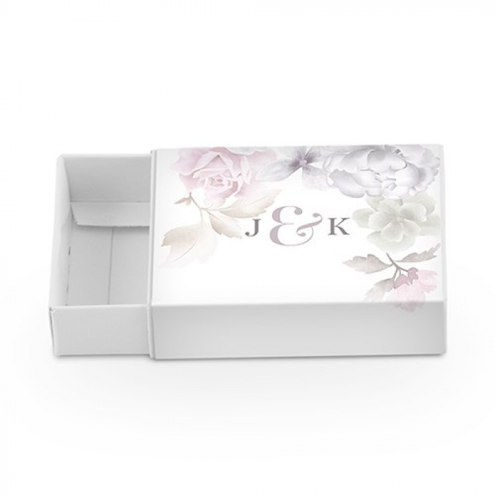 White Drawer-Style Favour Box With Floral Dreams Wrap | Print Canada Store
