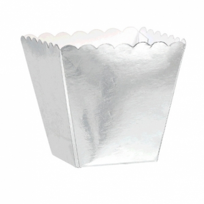 Mega Pack Scalloped Favor Boxes - Silver | Print Canada Store